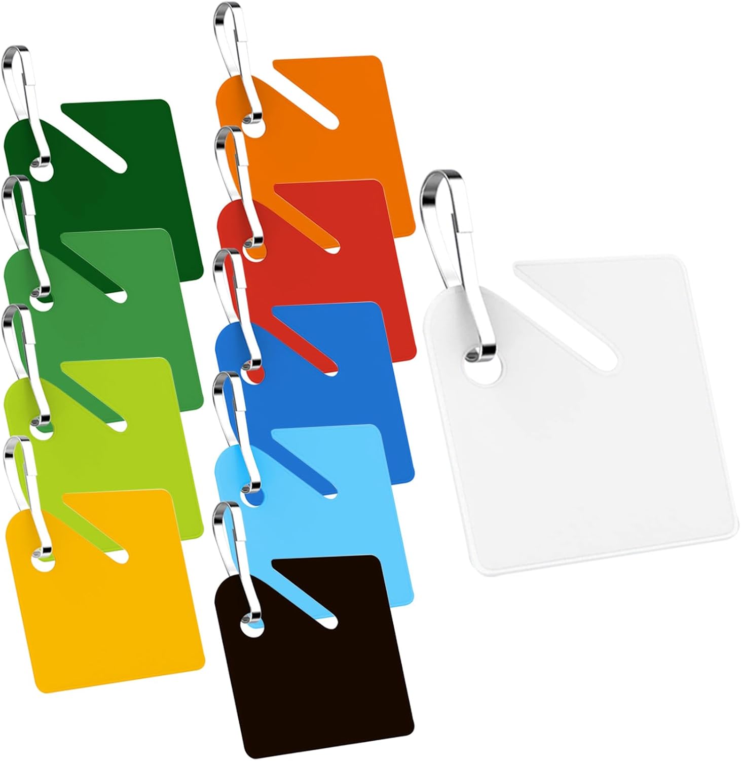 100 Pcs Colored Key Tags Plastic Hanging Tags with Metal Snap Hooks ...