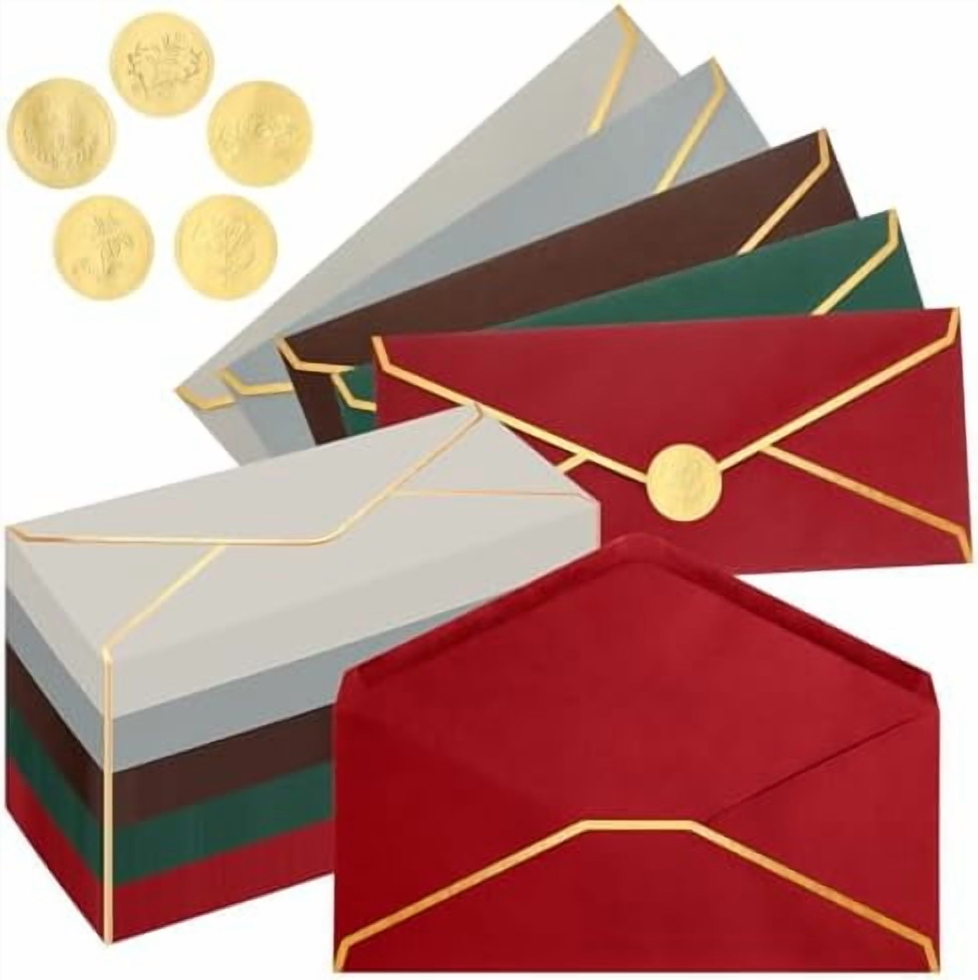 100 Pcs Colorful Business Mailing Pretty Envelopes with Gold Border and ...