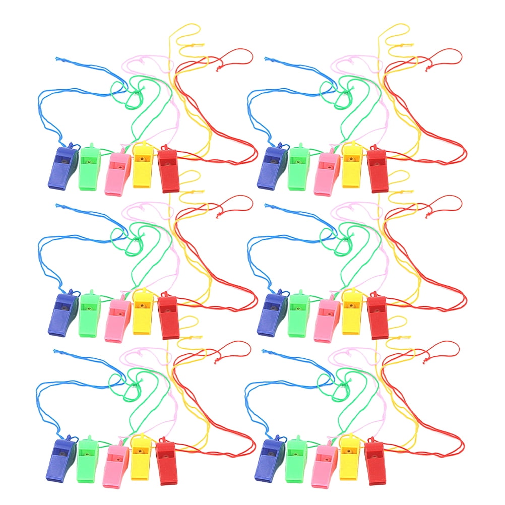 100 Pcs Colorful Whistle Toy Kids Party Favors Lifeguard Whistle Themed ...