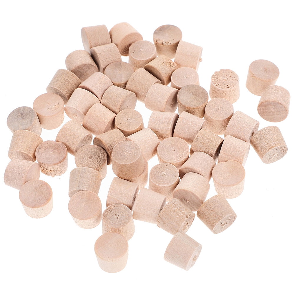100 Pcs Cork Furniture Wooden Plug Button Plugs Hardwood Buttons Caps ...