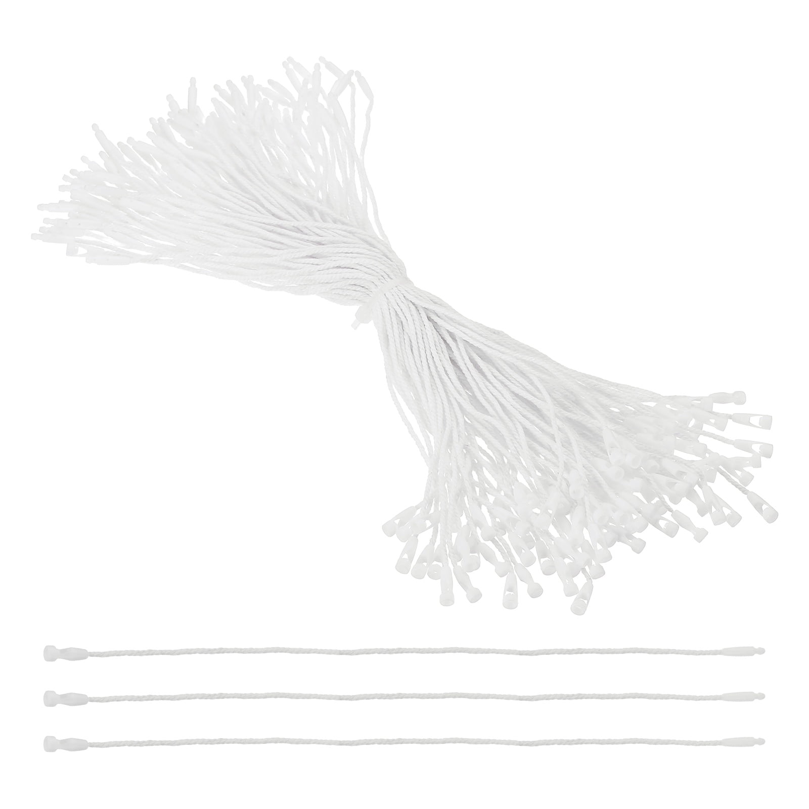 100 Pcs Cotton Hang Tag String, 8 Inch White Snap Lock Pins Loop ...