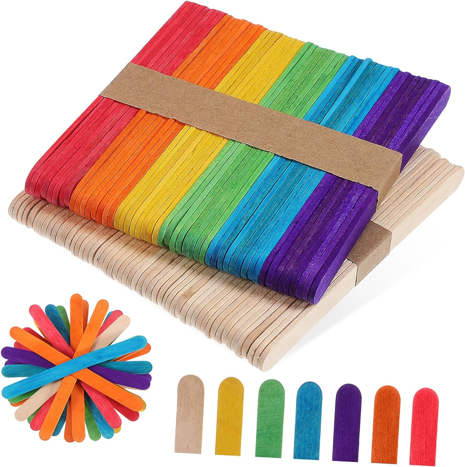 100 Pcs Craft Sticks Jumbo Paint Pipe Rods Jumbo Popsicle Sticks Waxing ...