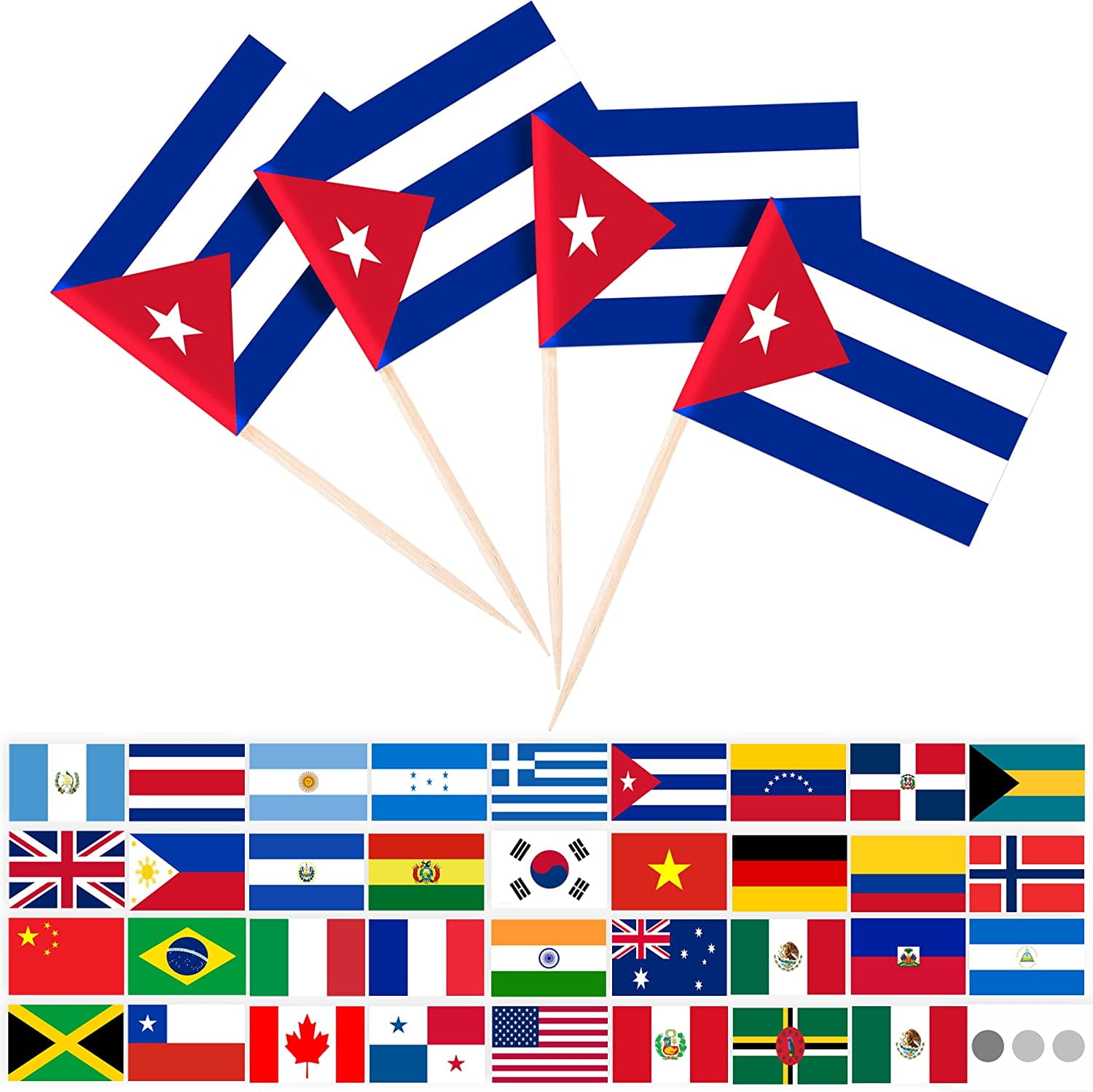 100 Pcs Cuba Toothpick Flags,Cupcake Toppers Cuba Flag, Food Decoration ...