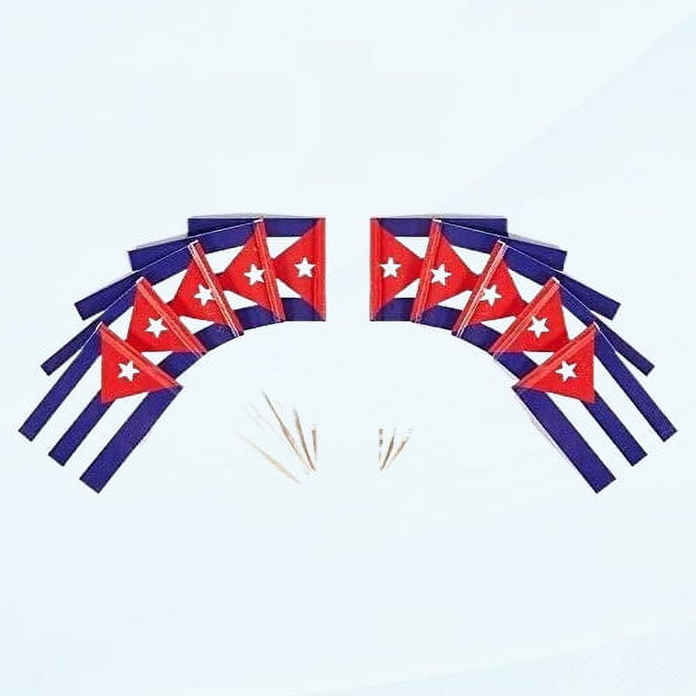 100 Pcs Cuban Flag Cuban Tooth Flags, Cupcake Toppers Mini Stick ...