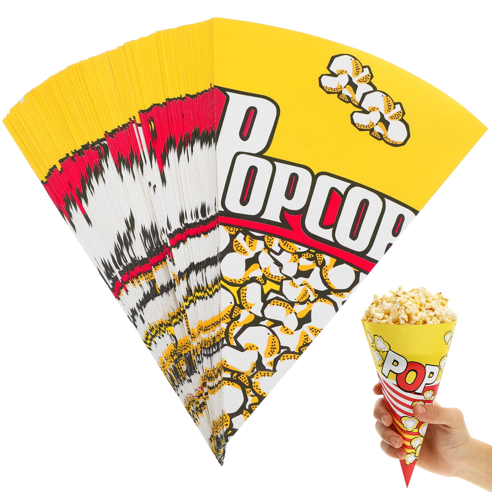 Brandonz 100pcs Paper Popcorn Bags for Movies and Celebrations ...