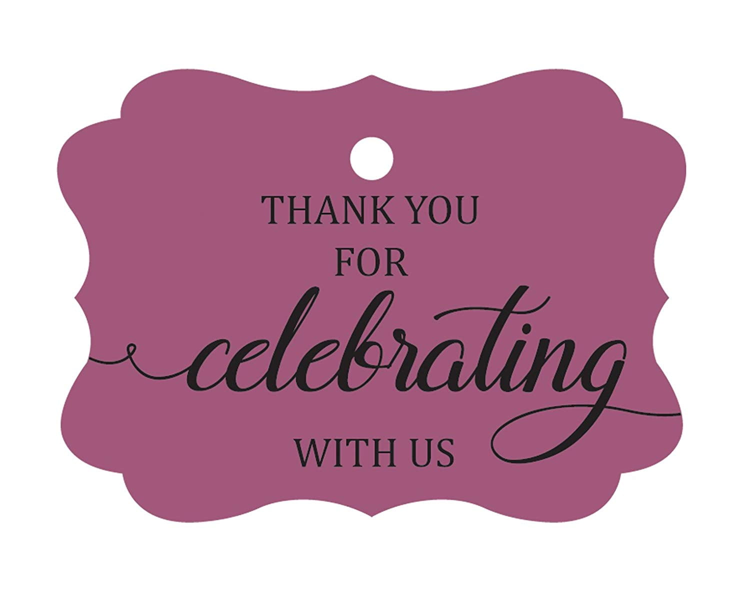 100 Pcs Custom Paper Tags Thank You For Celebrating Wedding Favor Gift ...