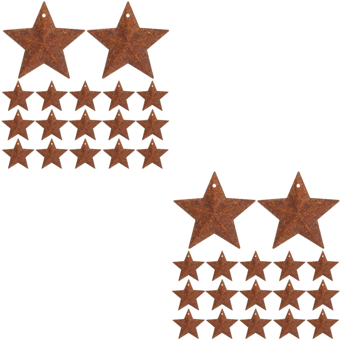 100 Pcs Rusty Star Ornaments for Outdoor Christmas Decorations, Craft ...