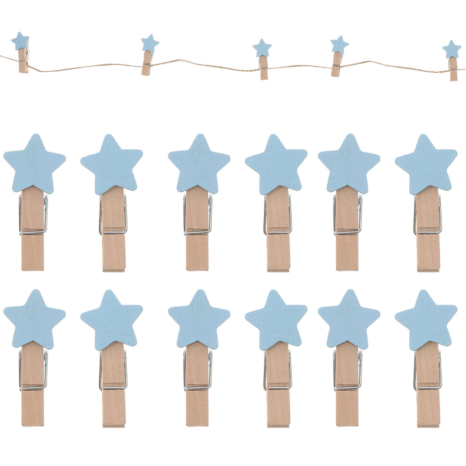 100 Pcs Decor Blue Laundry Clothes Pegs Photo Clip - Walmart.com