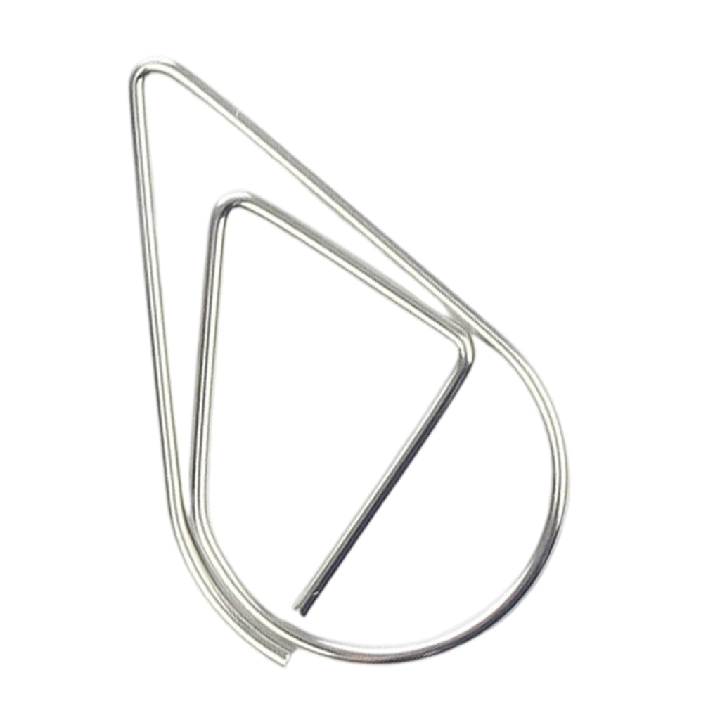 100 Pcs Decorative Paper Clips Water Drop Shape Paper Clip Metal Small ...