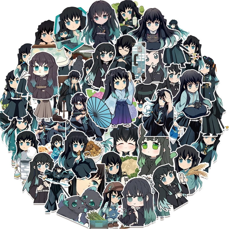 100 Pcs Demon Slayer Anime Stickers Cartoon Waterproof Stickers for ...