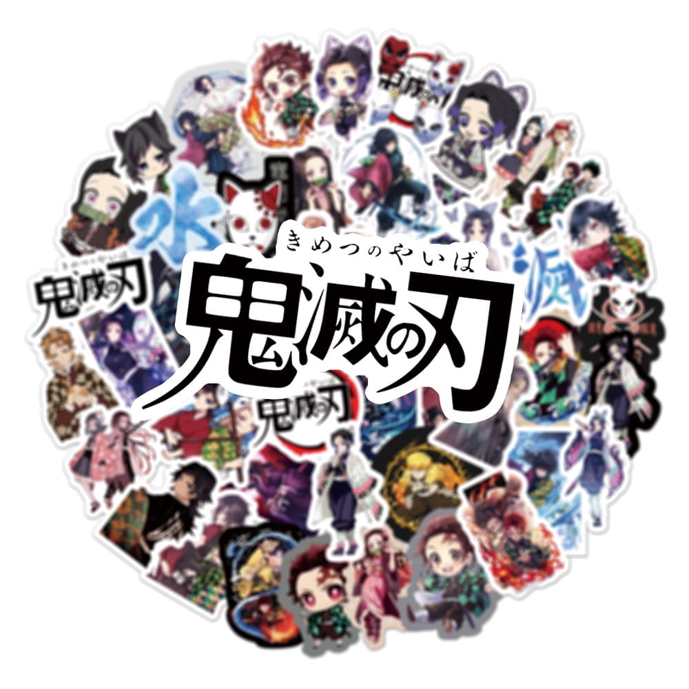 100 Pcs Demon Slayer Anime Stickers Cartoon Waterproof Stickers for ...