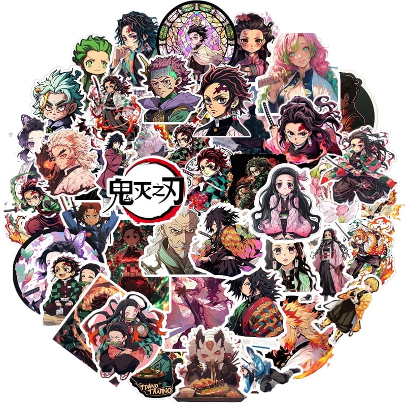100 Pcs Demon Slayer Sticker Stickers Mixed Pack,Cartoon Characters ...