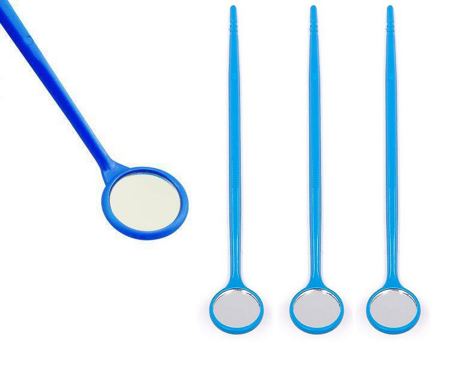 100/Pcs Dental Disposable Mirrors Blue Plastic Mouth Mirrors Bulk Pack ...