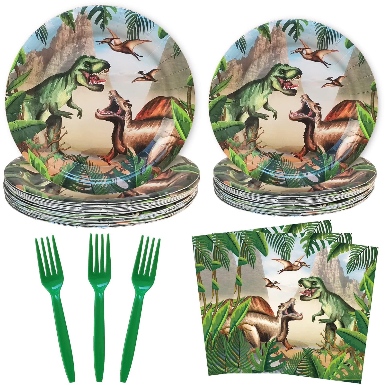 100 Pcs Dinosaur Birthday Party Supplies, BSL1 Dinosaur Party Dinosaur ...