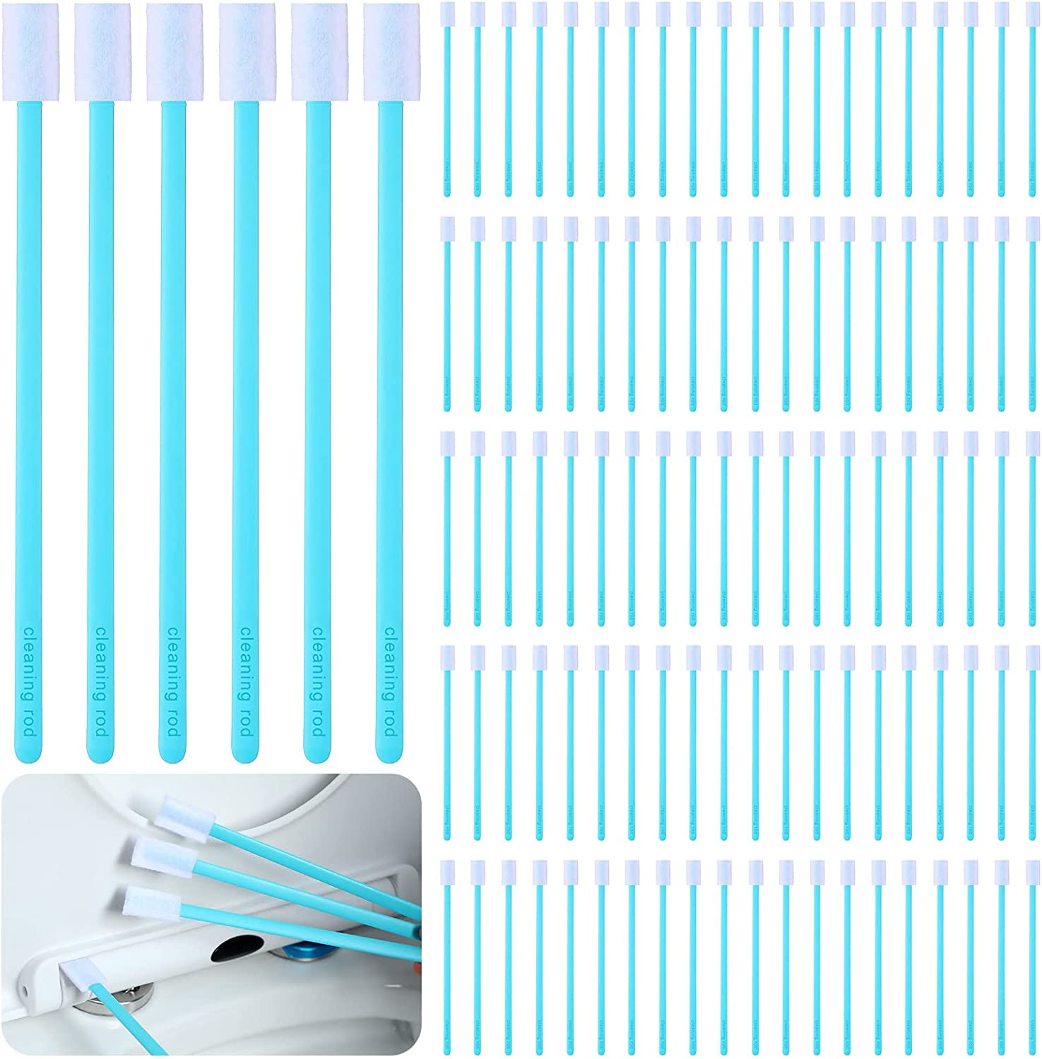 100 Pcs Disposable Crevice Cleaning Brushes Disposable Toilet Brush ...