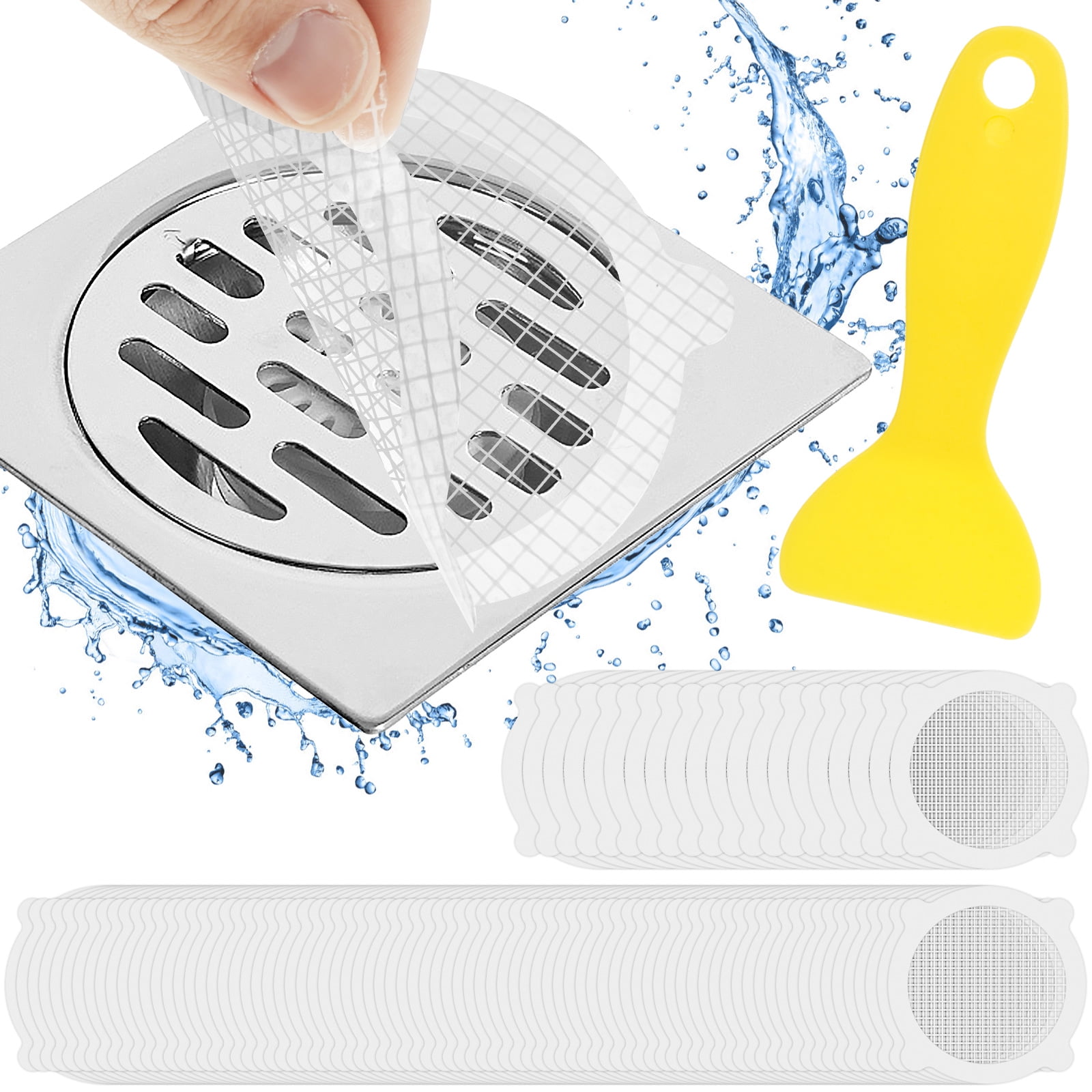 100 Pcs Disposable Drain Cover & Drain Snake Stickers - 10cm Round ...