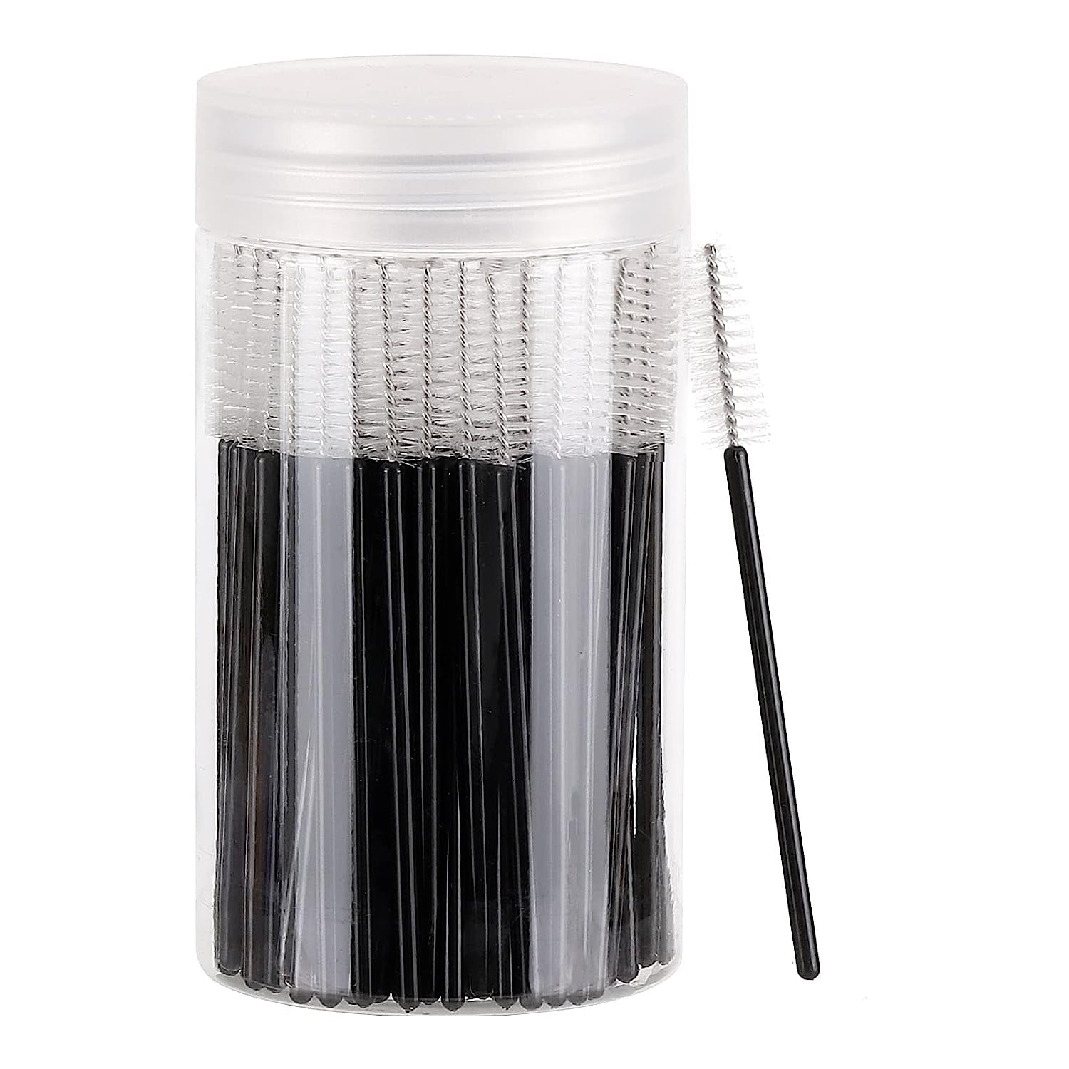 100 Pcs Disposable Eyelash Brush, Mascara Wands with Container Eyebrow ...
