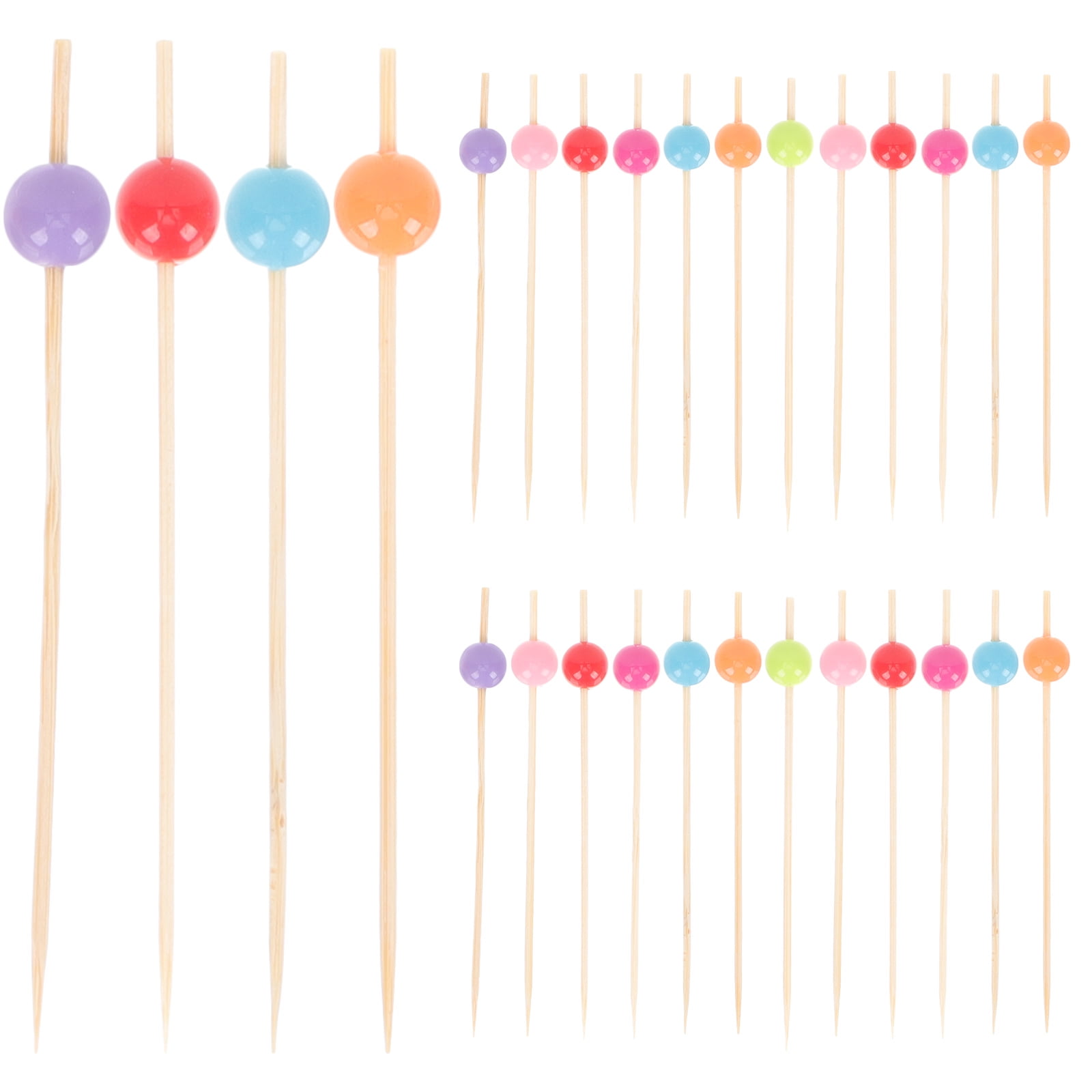 100 Pcs Disposable Fruit Stick Decor Food Picks Kabob Skewers for ...