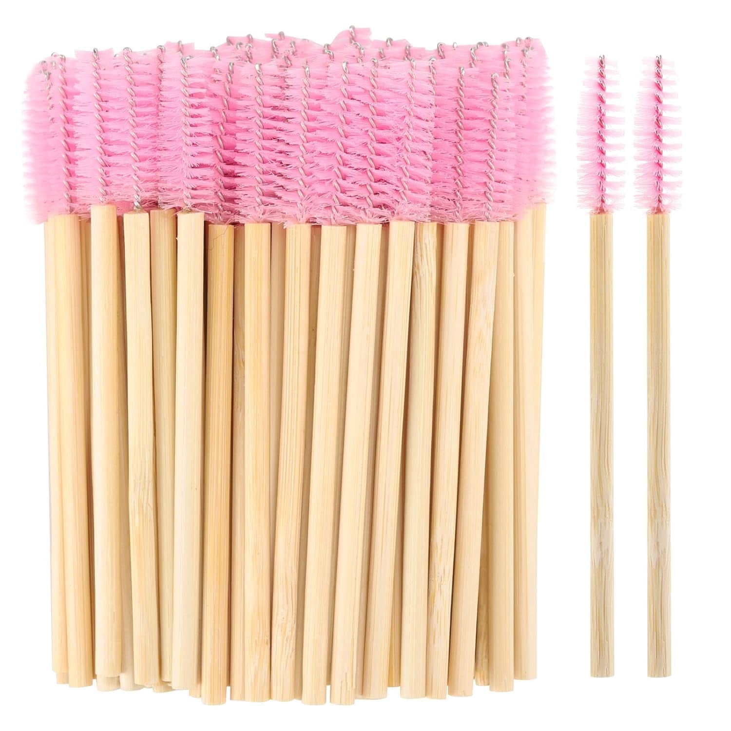 100 Pcs Disposable Mascara Wands, Bamboo Spoolies Brush for Eyelash ...