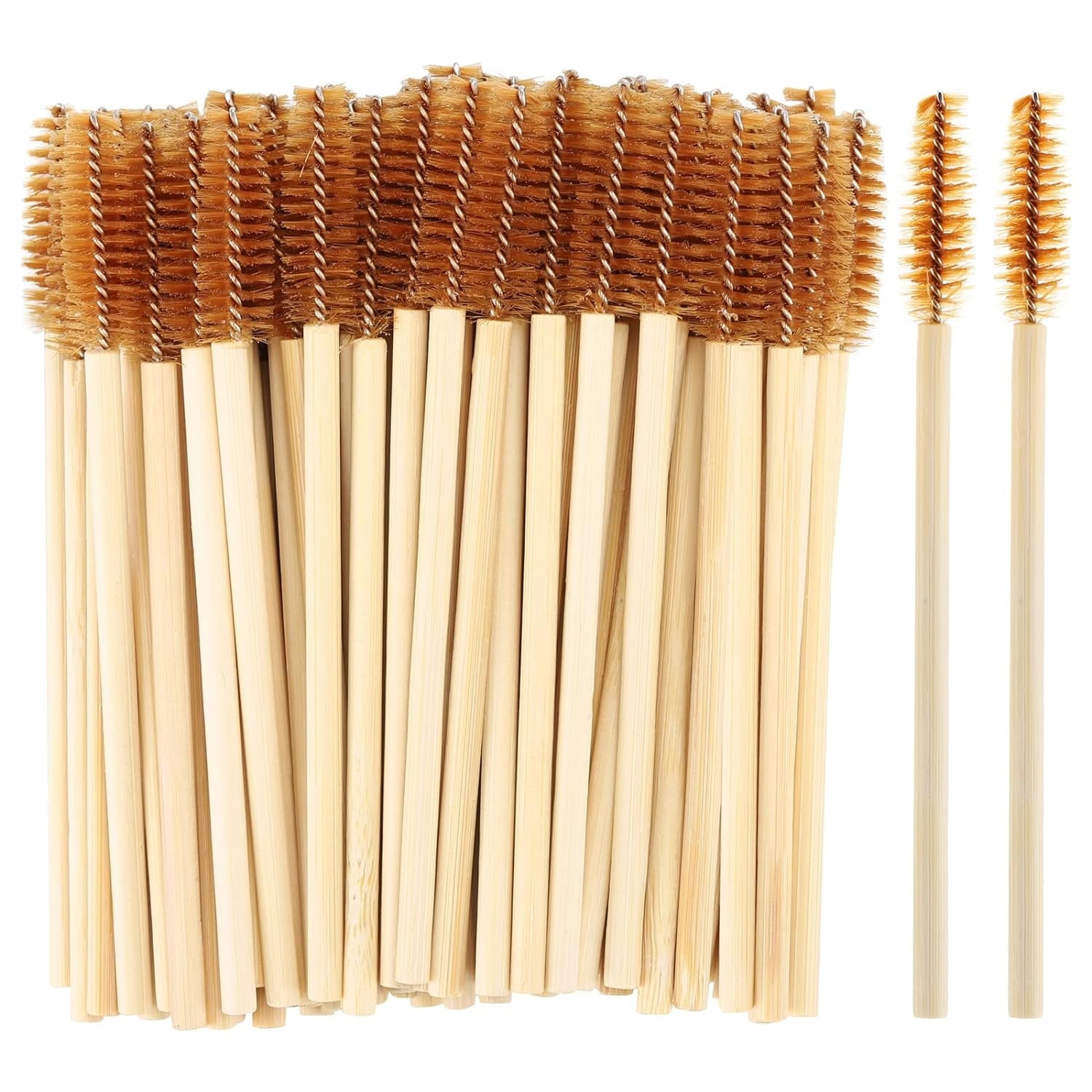 100 Pcs Disposable Mascara Wands, Bamboo Spoolies Brush for Eyelash ...