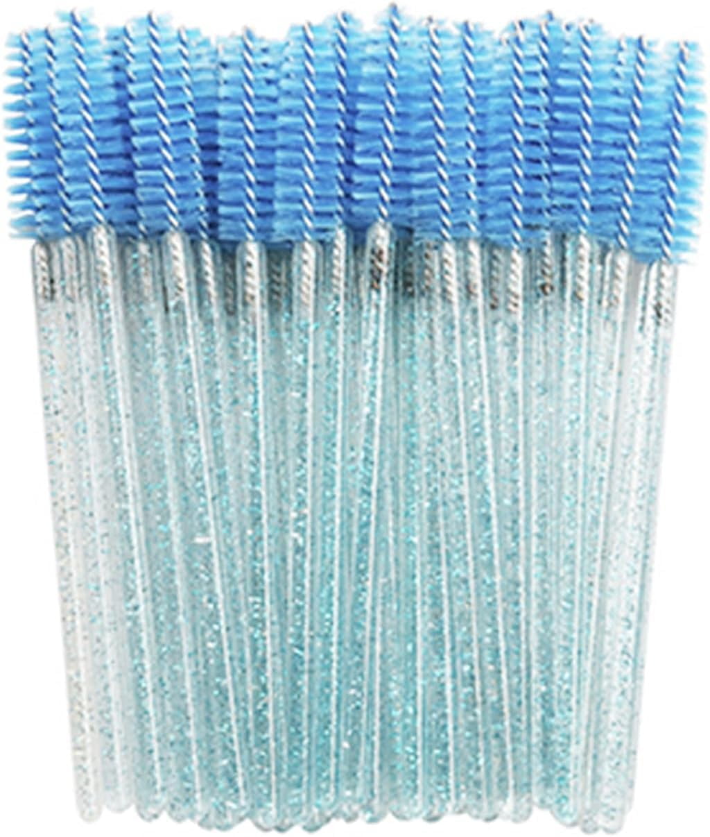 100 Pcs Disposable Mascara Wands, Blue Eyelash Brushes, Eyebrow Castor ...