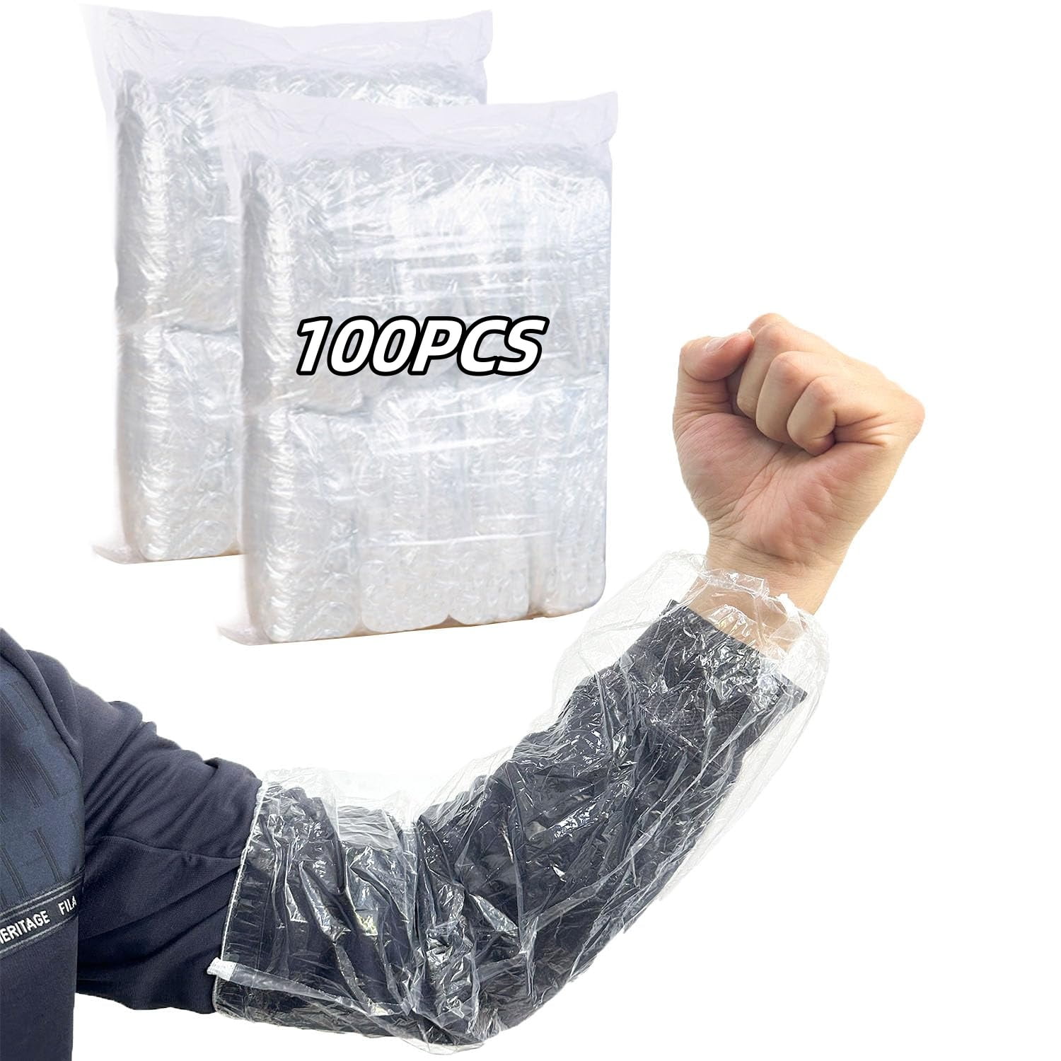 100 Pcs Disposable Oversleeves Covers, MODANU Plastic Arm Sleeves ...