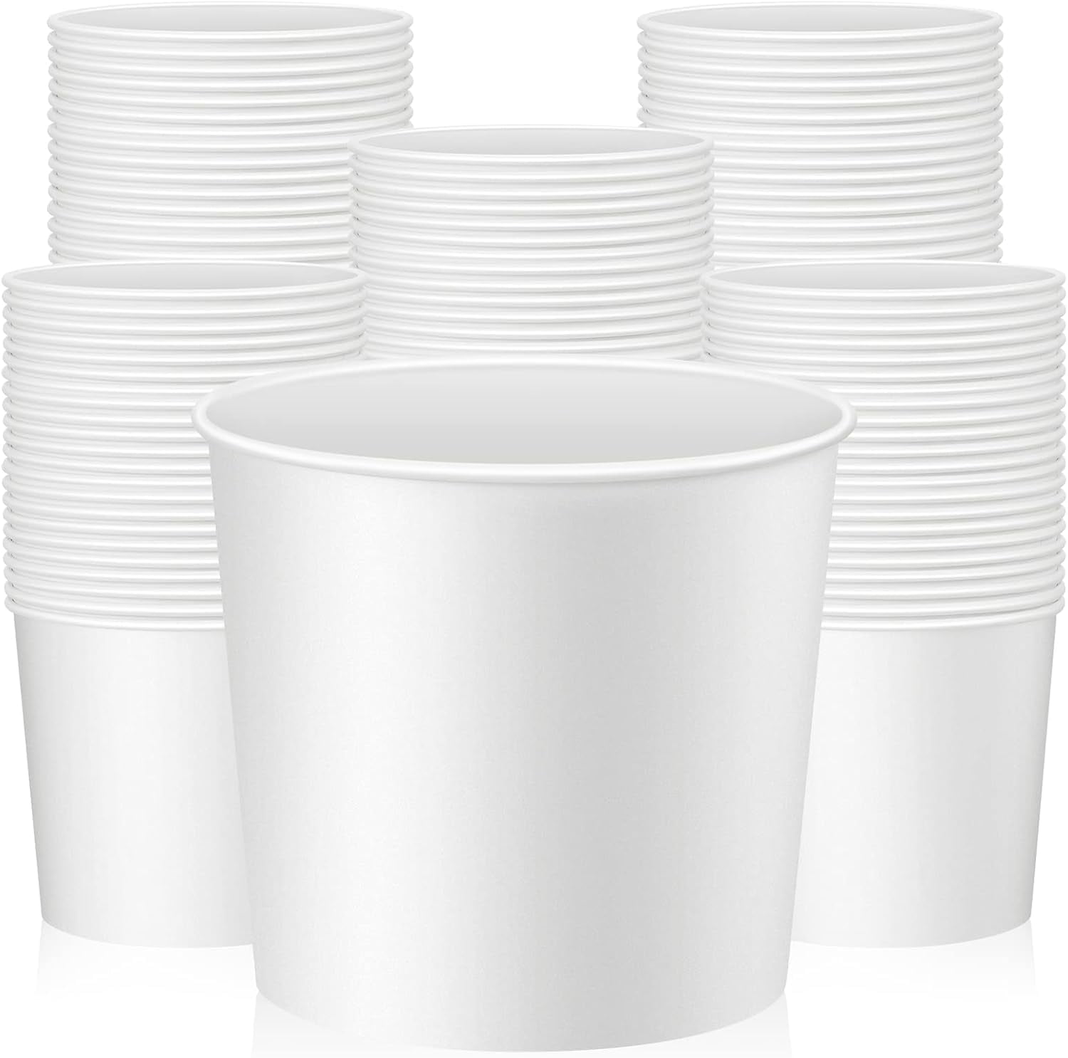 100 Pcs Disposable Paper Bucket White Cardboard Ice Bucket Bulk Ice ...