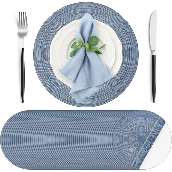 100 Pcs Disposable Paper Placemats Cotton Woven Look 13'' Round ...