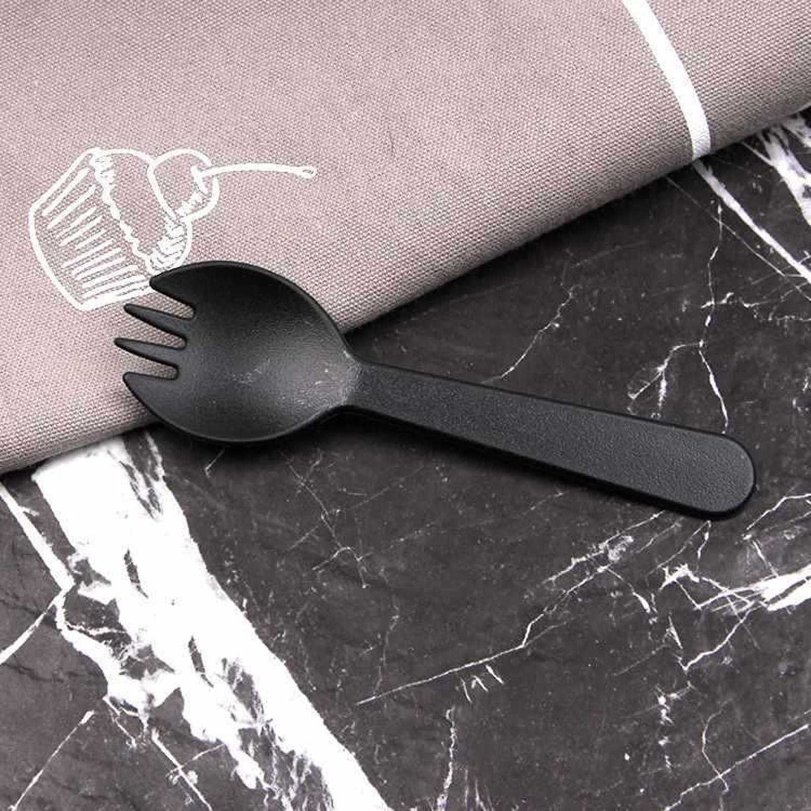 100 Pcs Disposable Plastic Sporks - 4.4" Individually Wrapped Forks, 2 ...