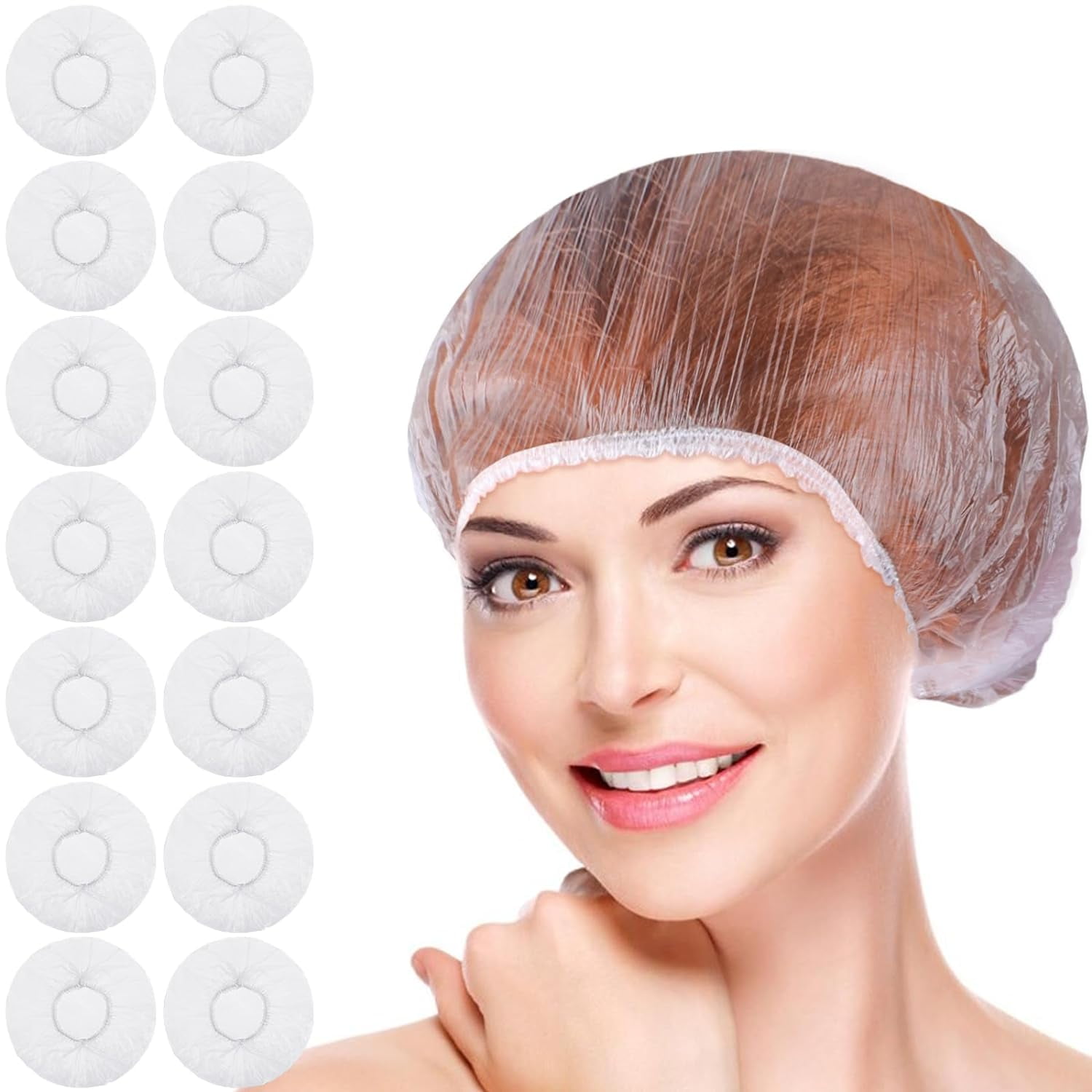 100 Pcs Disposable Shower Caps, Shower Caps for Women Plastic Shower ...