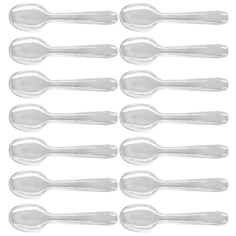 100 Pcs Disposable Plastic Spoons Tasting Teaspoons for Food Sampling ...