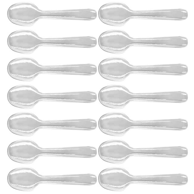 100 Pcs Disposable Spoons Plastic Tasting Teaspoons Concentrate ...
