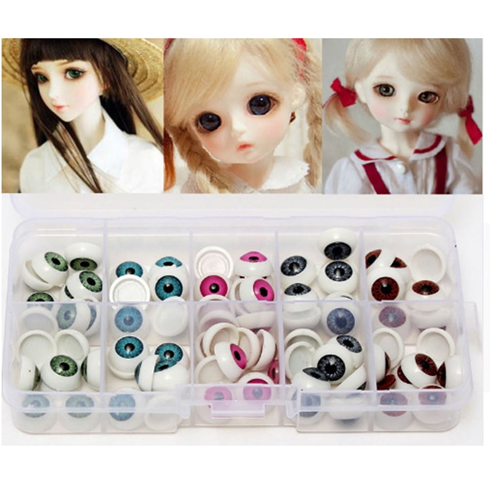 100 Pcs Doll Eyeballs DIY Crafts Eyes Plastic Dolls EyeBall Eye ...