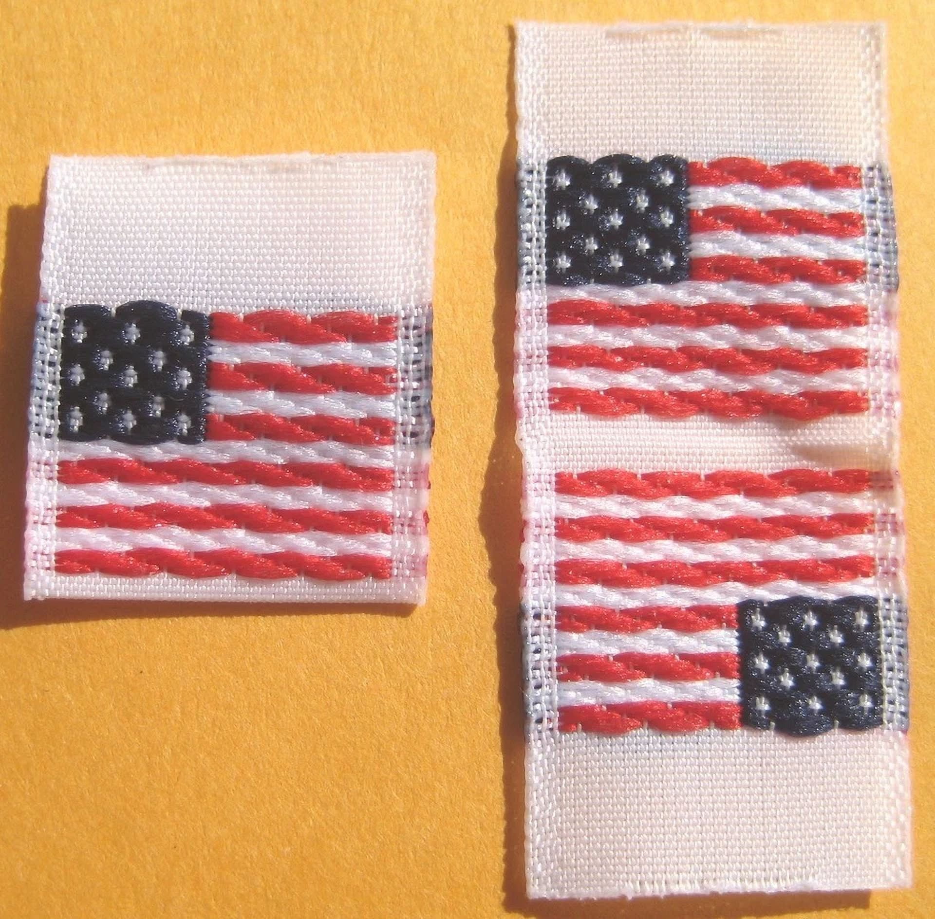 100 Pcs Double Sided Clothing Label - Red, White, & Blue American Flag ...