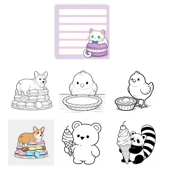 100 Pcs Double-Sided Original Sticky Notes: 100 Unique Coloring ...