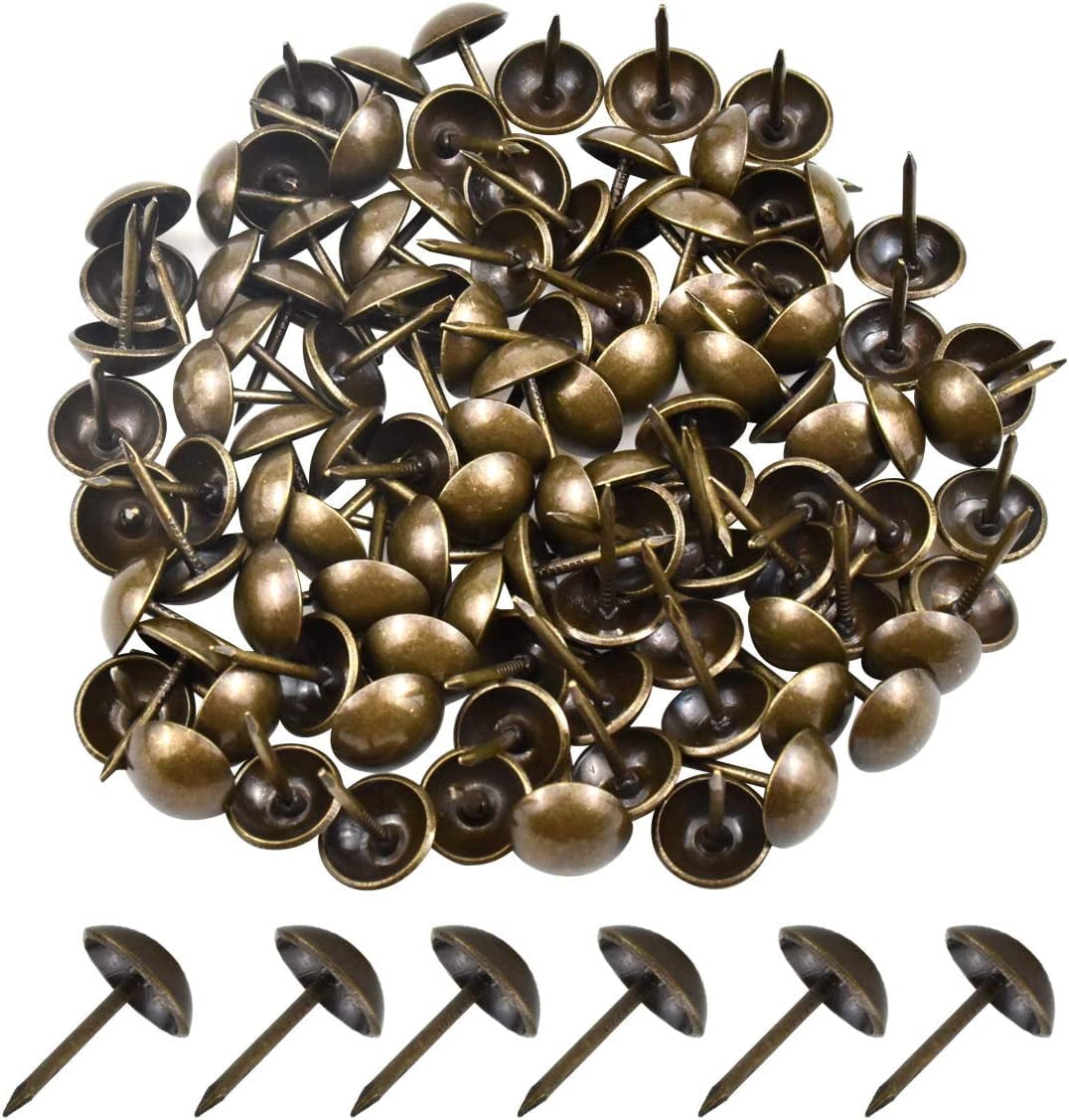 100 Pcs Drawing Pins Brass Thumb Tacks Map Tacks Brown Metal Push Pins ...