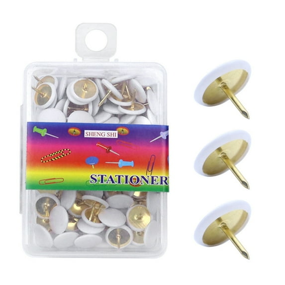 100 Pcs Drawing Pins Thumb Tacks Push Pins Decorative Pushpins Poster ...
