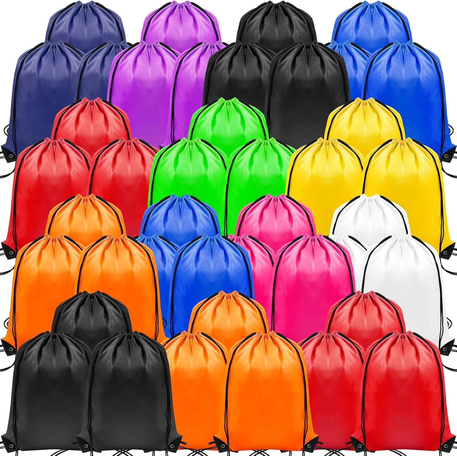 Jutoe, Drawstring Backpack, 100 Pcs, Multicolor, Polyester Waterproof ...