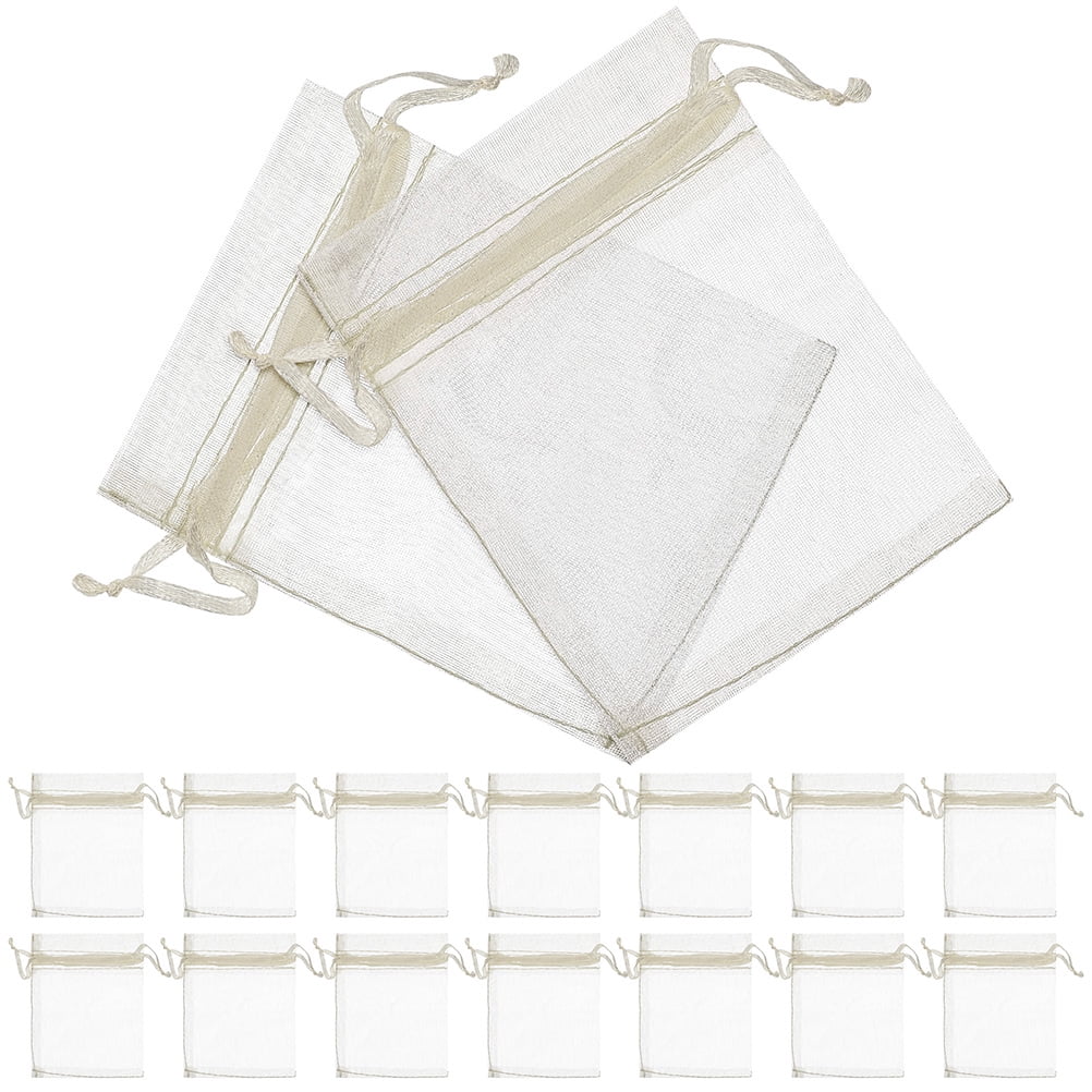 100 Pcs Drawstring Bags Favor Mini Gift Small Baggies Tiny Net Yarn ...