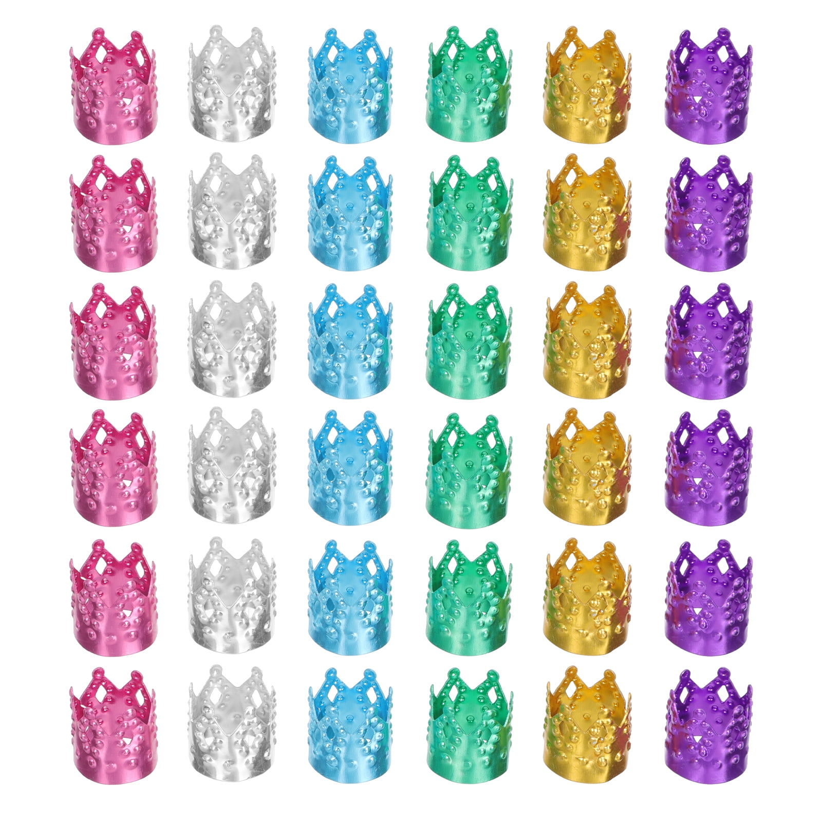 100pcs Dreadlocks Rings Crown Shape Hair Braids Cuffs Dreadlocks Cuffs ...