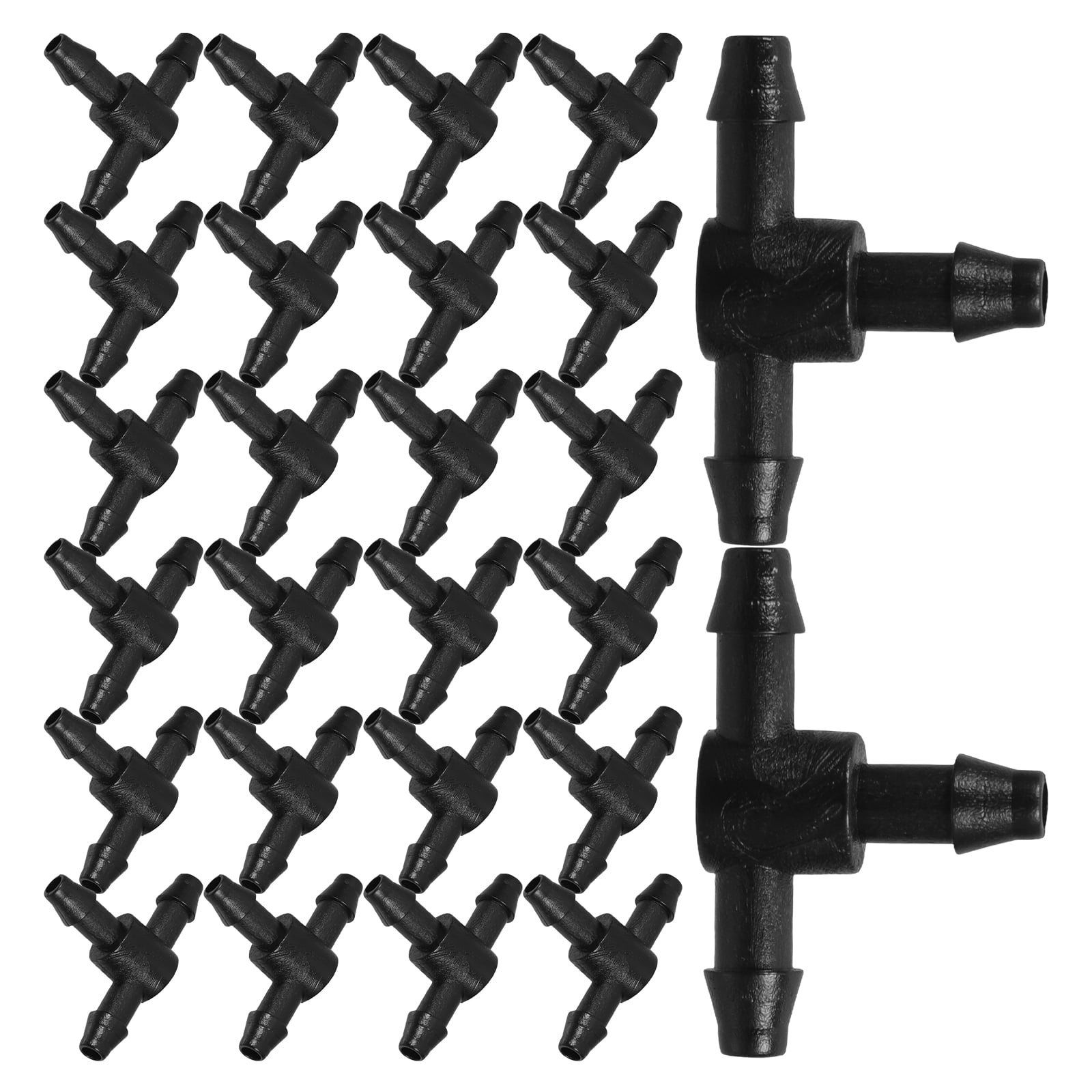 Raindrops Drip Irrigation Tee Connectors for Garden Hose ABS Black 4/7 ...