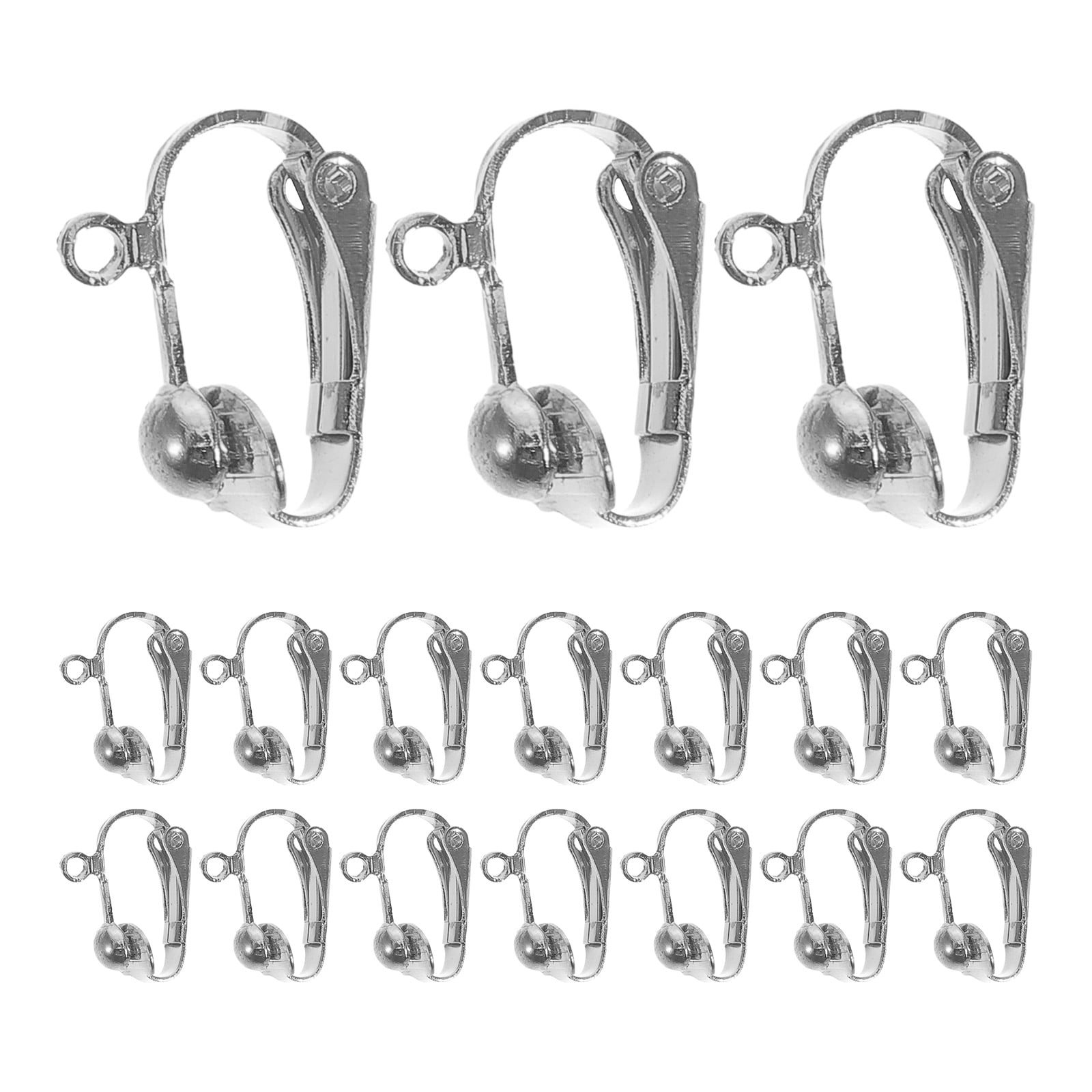 100 Pcs Earring Clips for Non Pierced Ears Convert Earrings to Silver ...