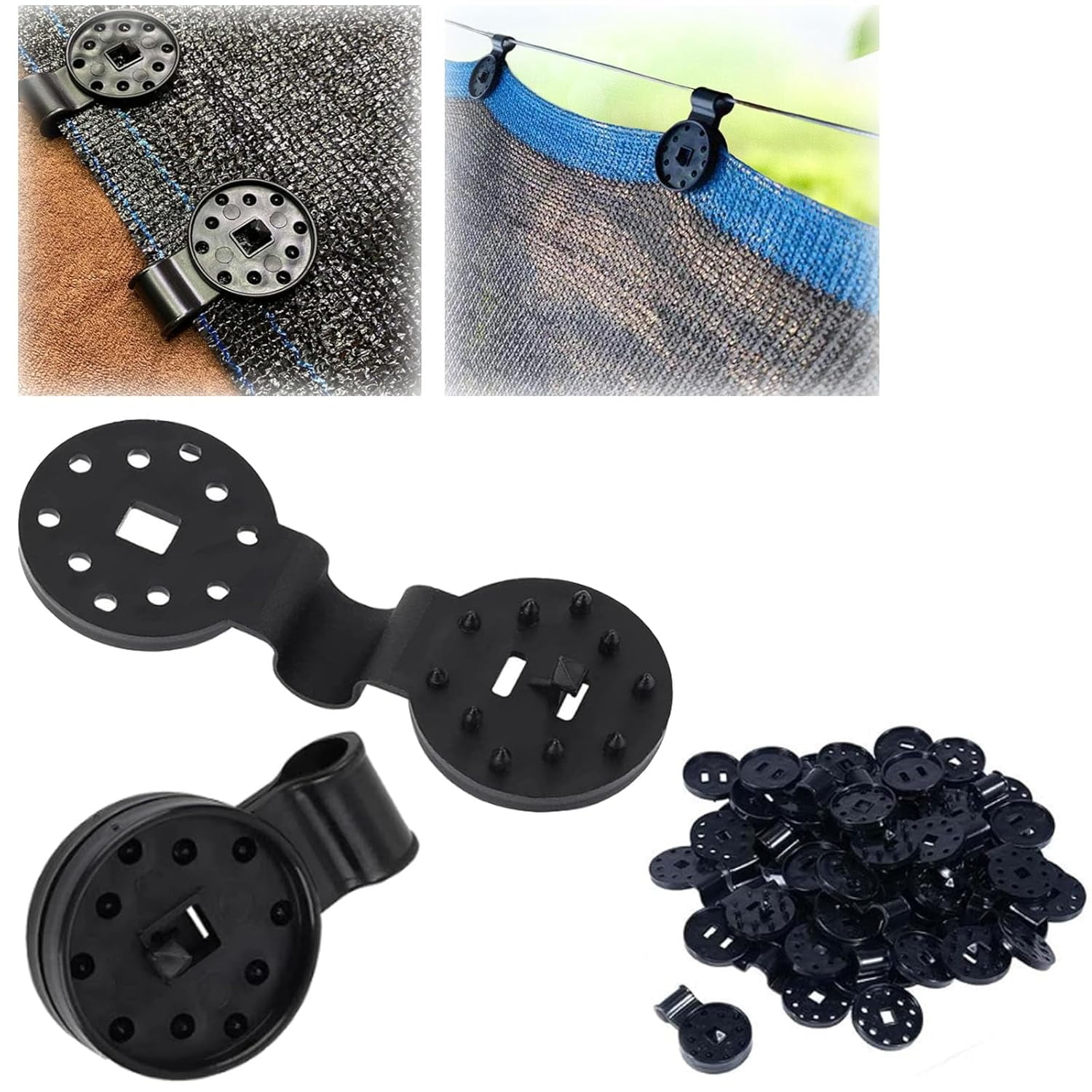 100 Pcs Easy Gadgets Tarp Clips, Shade Cloth Plastic Clips Heavy Duty ...