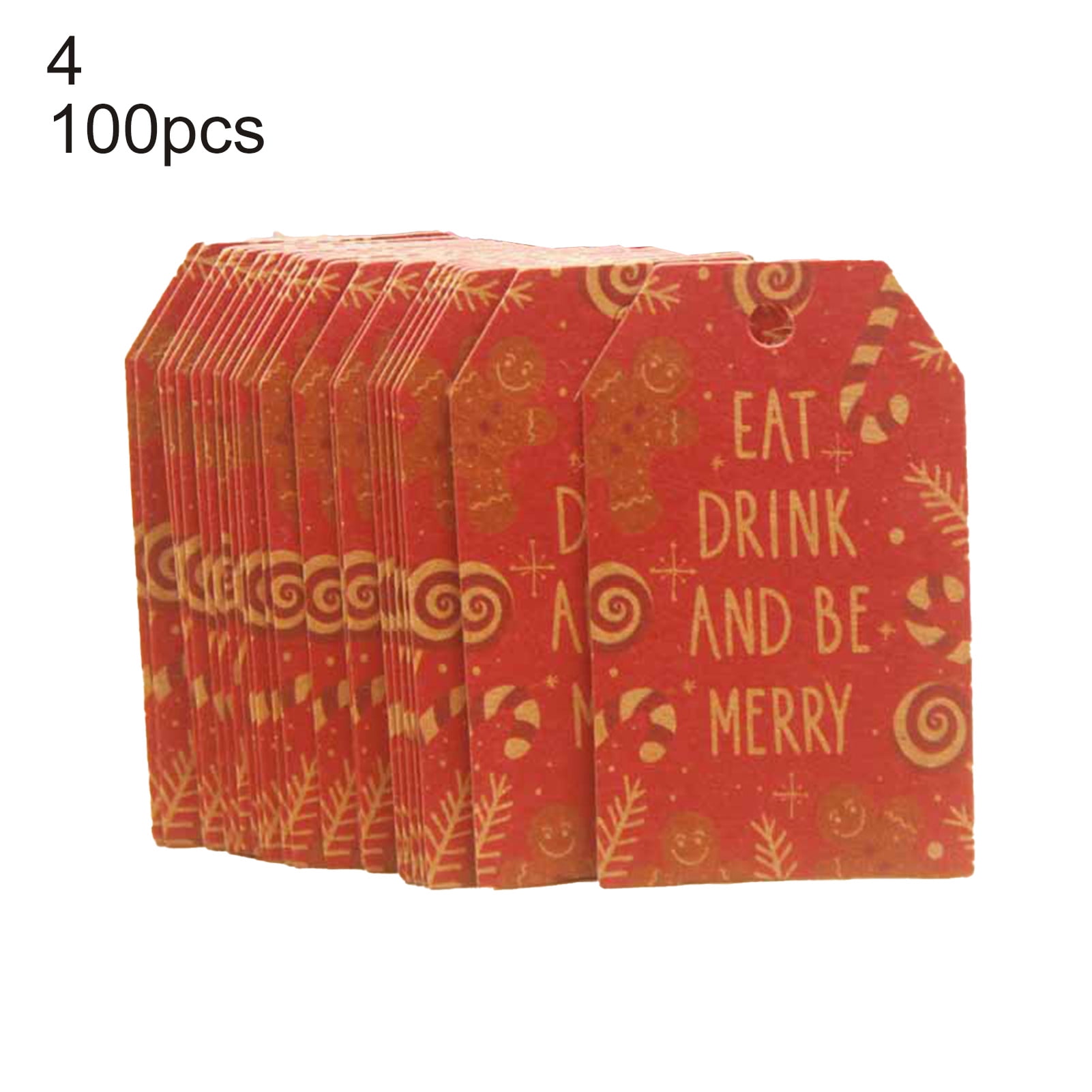 100 Pcs Eco-friendly Christmas Tags Unique Pattern Paper Hanging Gift ...