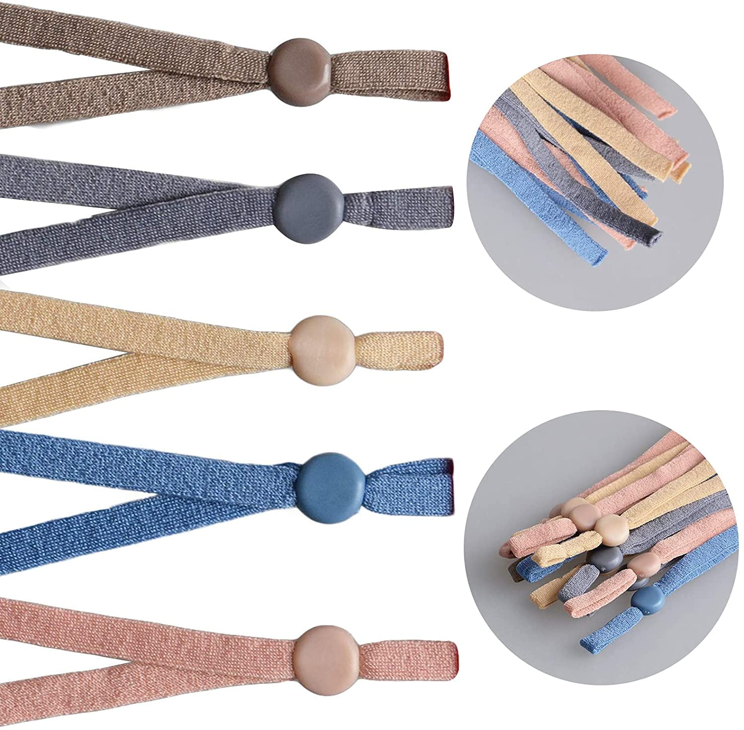 100 Pcs Elastic Bands with Adjustable Buckle, 1/4 Inch Elastic Strings ...