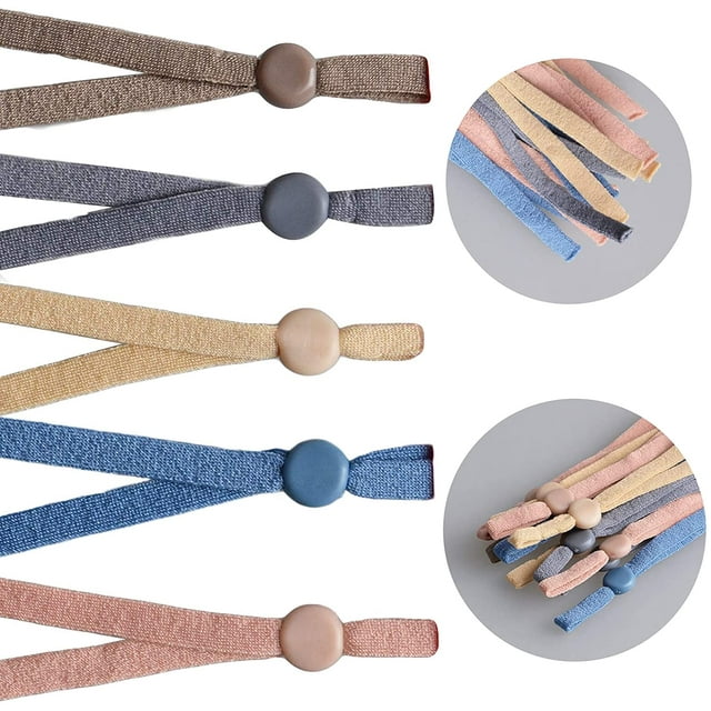 100 Pcs Elastic Bands with Adjustable Buckle, 1/4 Inch Elastic Strings ...