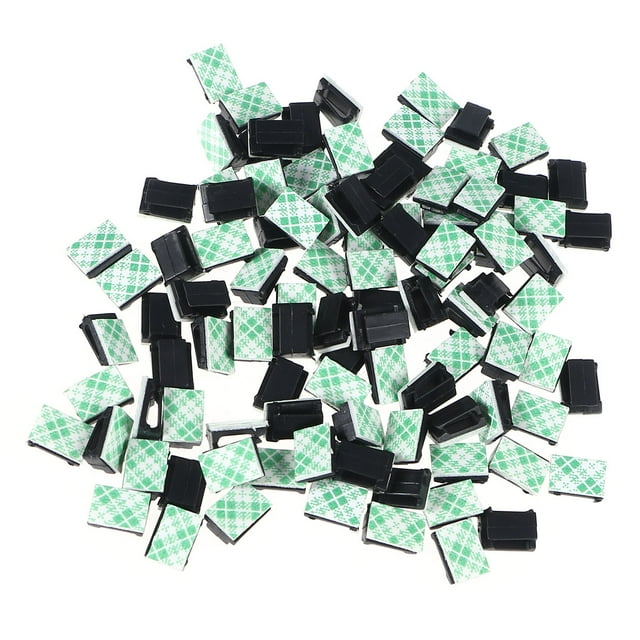 Masteelf 100pcs Black Adhesive Cable Clips Wire Cord Holders and Drop ...
