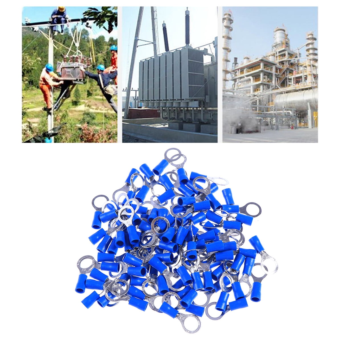 100 Pcs Electrical Wire Connectors Insulated Heat Shrink Connector Fork ...