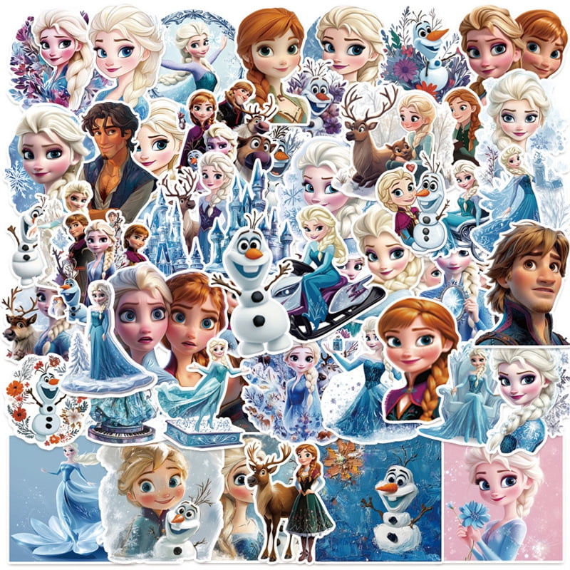 100 Pcs Elsa Princess Sticker Stickers Mixed Pack,Cartoon Characters ...