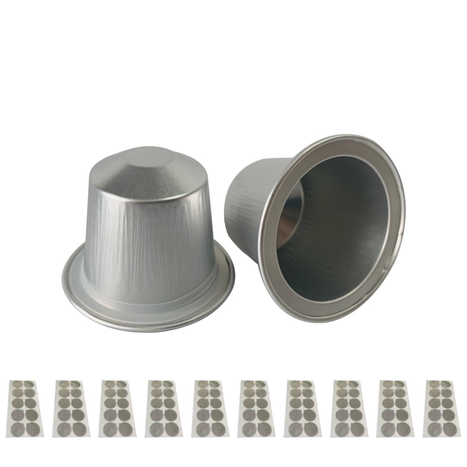 100 Pcs Empty Aluminum-Foil Coffee With Lids Coffeeware Coffee Pods ...